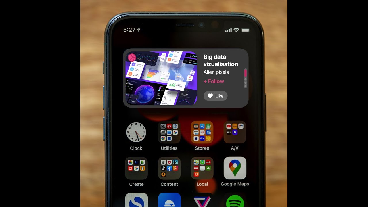 Dribbble IOS Widget - Adobe XD