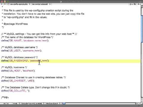 Manually Editing wp-config.php file in Wordpress