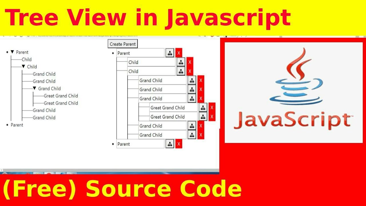 27th Javascript project - Tree view Dynamic Js Tutorial with Source Code