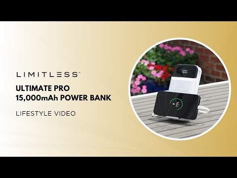 Ultimate Pro 15,000mAh Power Bank w/Wall Plug, Digital Display, Built-In Cables, & Wireless Charging