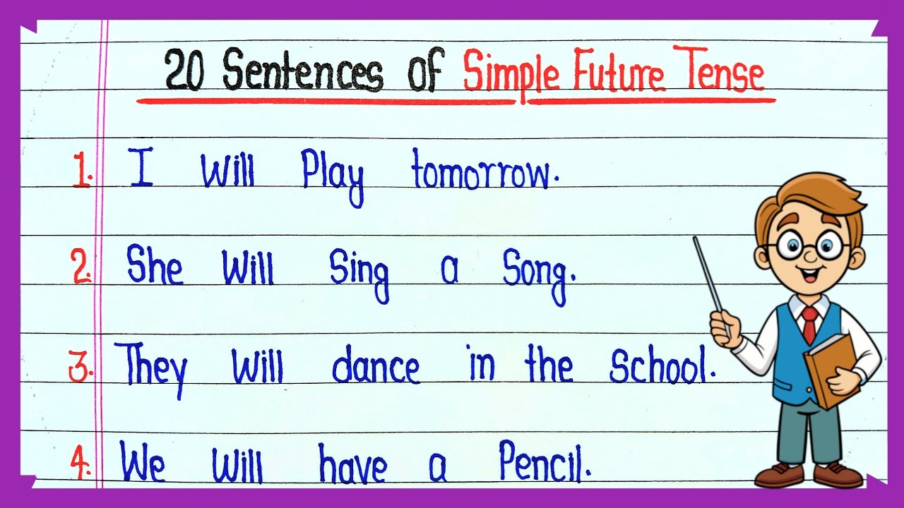20 sentences of simple future tense || 20 examples of Simple Futura Tense in English grammar