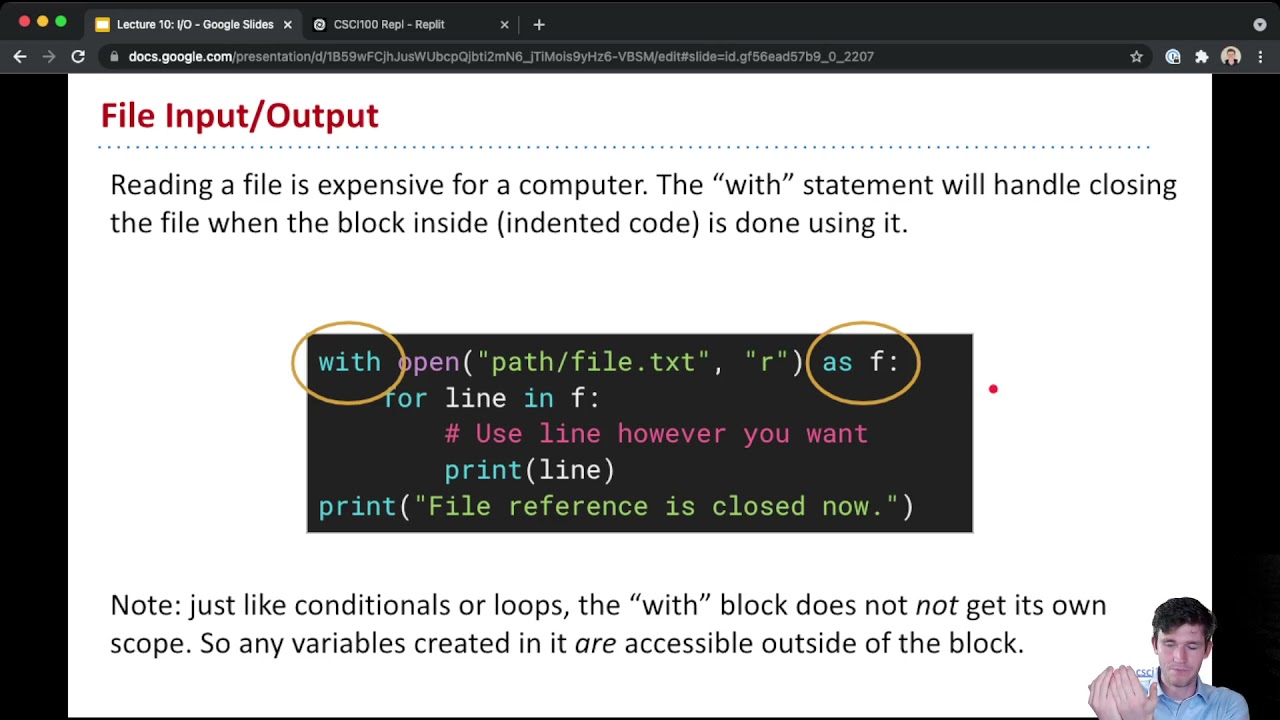 CSCI100: Lecture 10.2 - Input/Output in Python