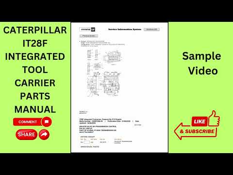 CATERPILLAR IT28F INTEGRATED TOOL CARRIER PARTS MANUAL SN 3CL01200 UP