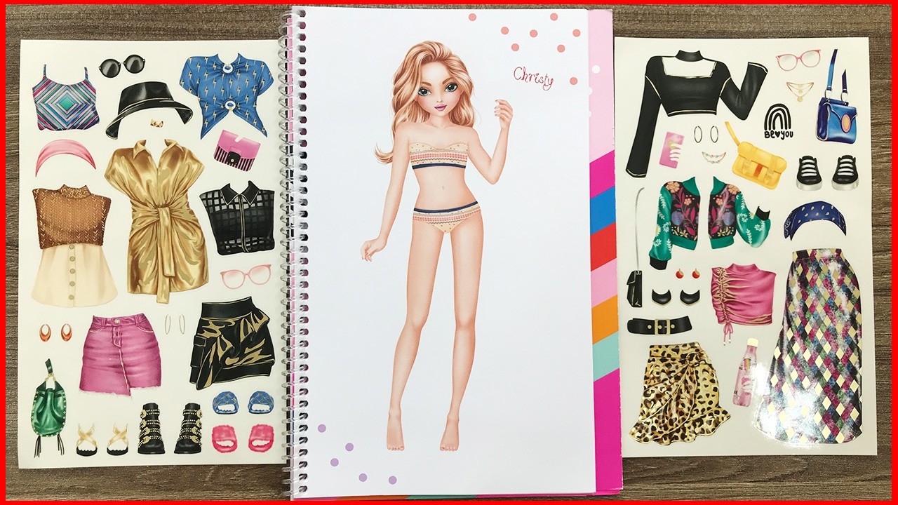 TOPModel dress me up sticker book, cutie star-dress 24 Pages sticker for Design (Chim Xinh channel)