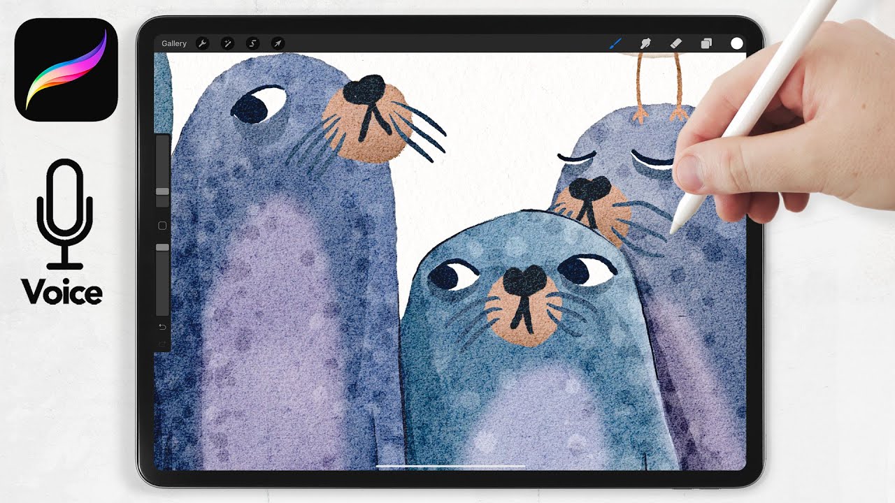 Watercolor Seals Illustration  // SASSY SEALS // Watercolor for Procreate Tutorials