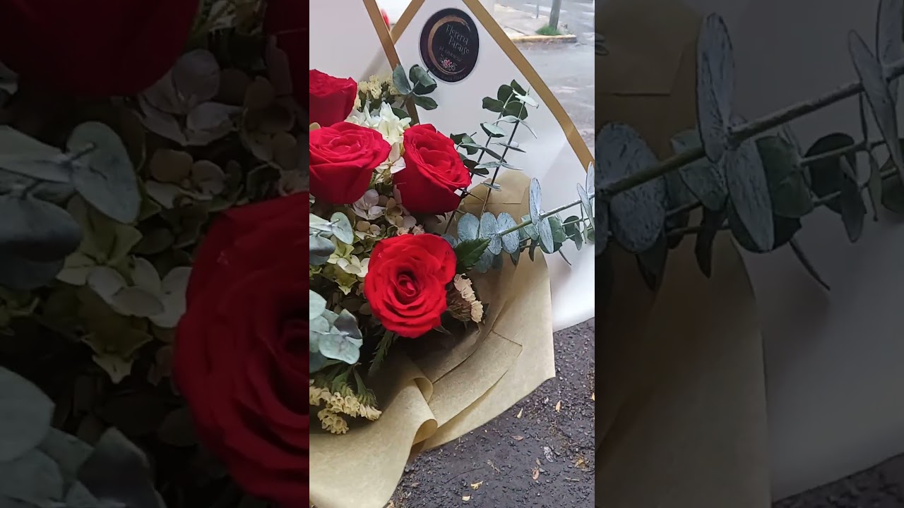 ramo de rosas hortensias statil o limonium y eucalipto 💐🌹🥰