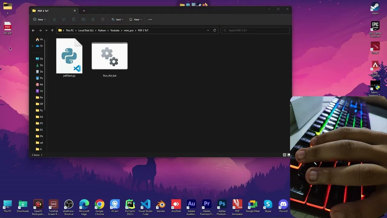ASMR Programming - PDF To TEXT  Using Python - No Talking [ Solved ]#pythonprojects