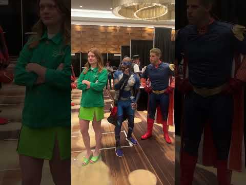 Meeting the actress of Ashley #theboys #homelander #atrain #cosplay #comedy