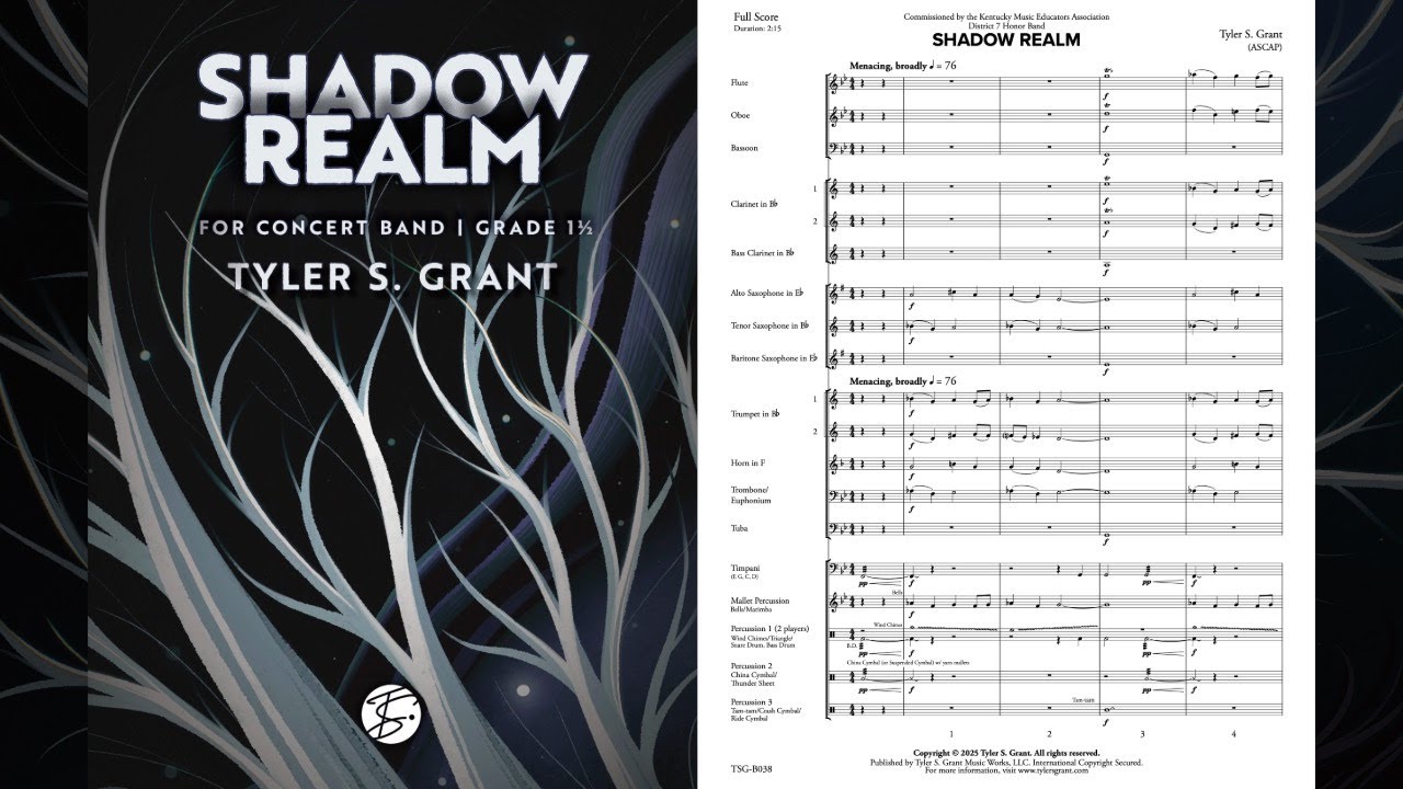 SHADOW REALM by Tyler S  Grant (Gr. 1.5, Concert Band) | Recorded by The Atlanta Wind Symphony