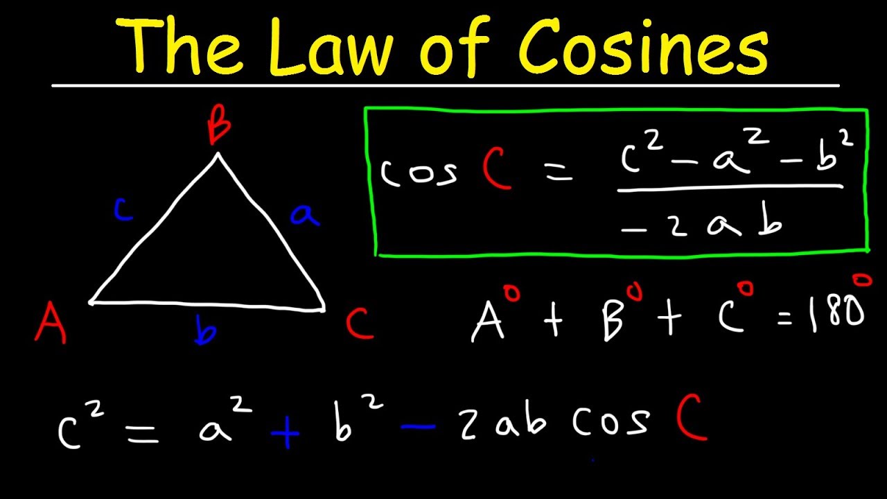 Law of Cosines, Finding Angles & Sides, SSS & SAS Triangles - Trigonometry