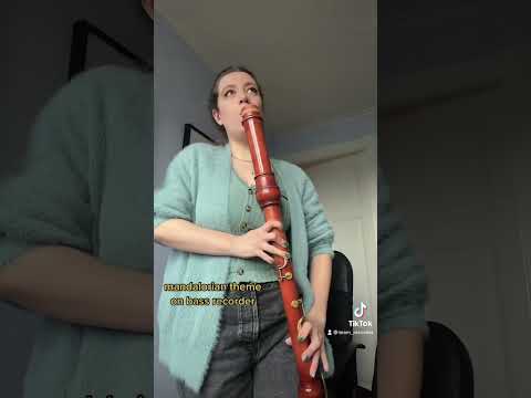 Mandalorian Theme - on a bass recorder #teamrecorder #shorts