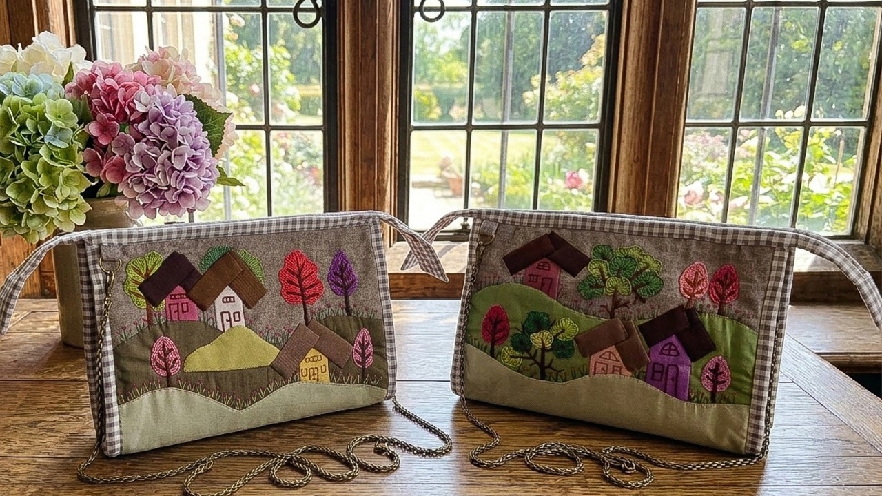 Fabric Scraps Project | DIY Cute Village Purse Bag