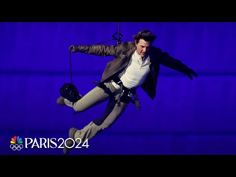 FULL Tom Cruise stunt at Closing Ceremony: Delivering Olympic flag from Paris to L.A. | NBC Sports