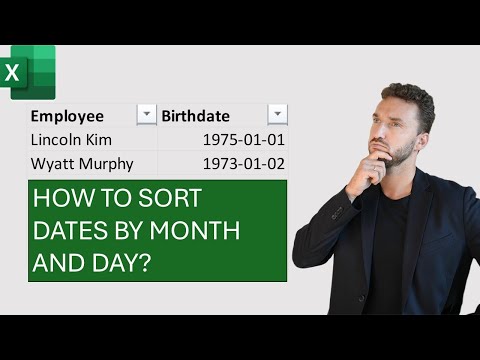 How to sort dates by Month and Day instead of Year in Excel