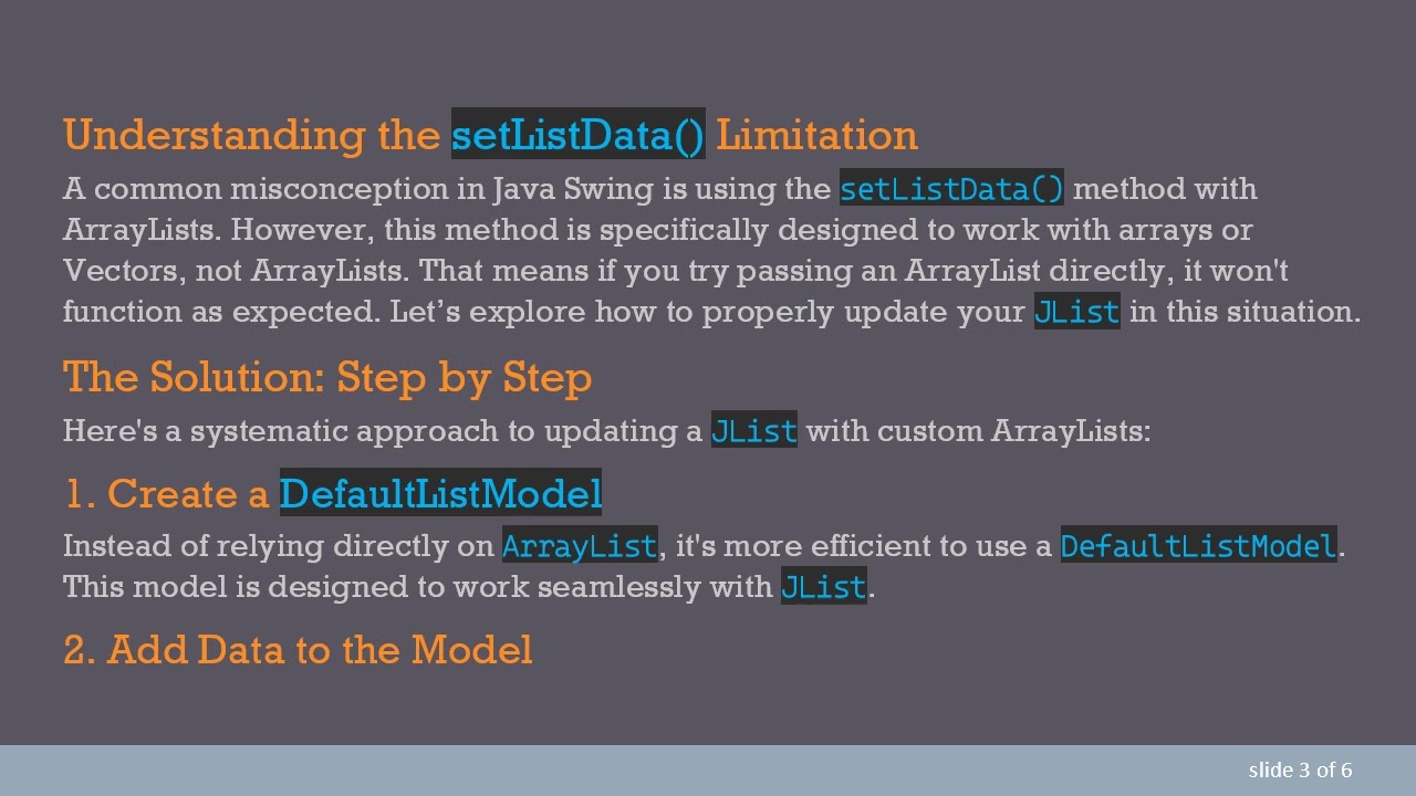 How to Update JList with Custom Arraylist in Java Swing