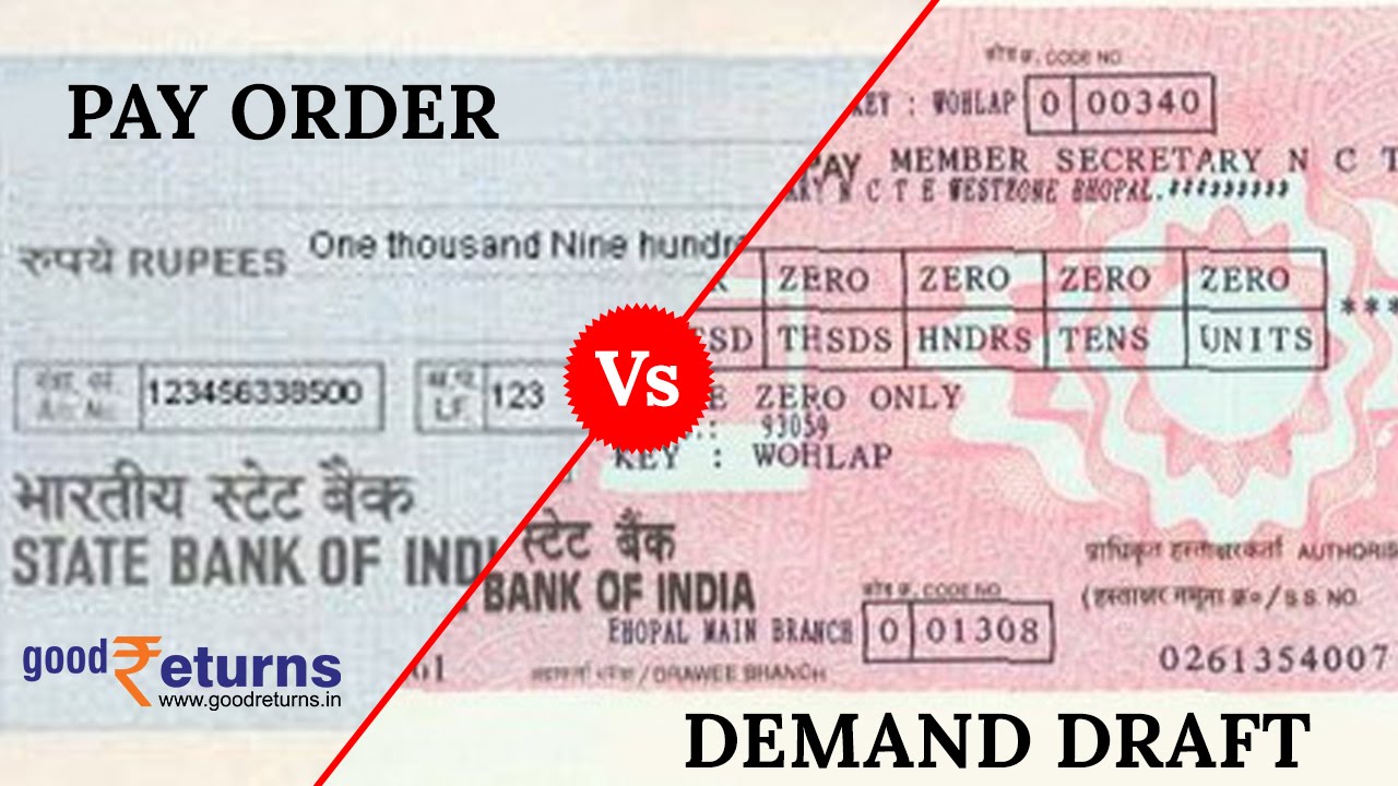 Difference Between Pay Order and Demand Draft? | Video - Goodreturns