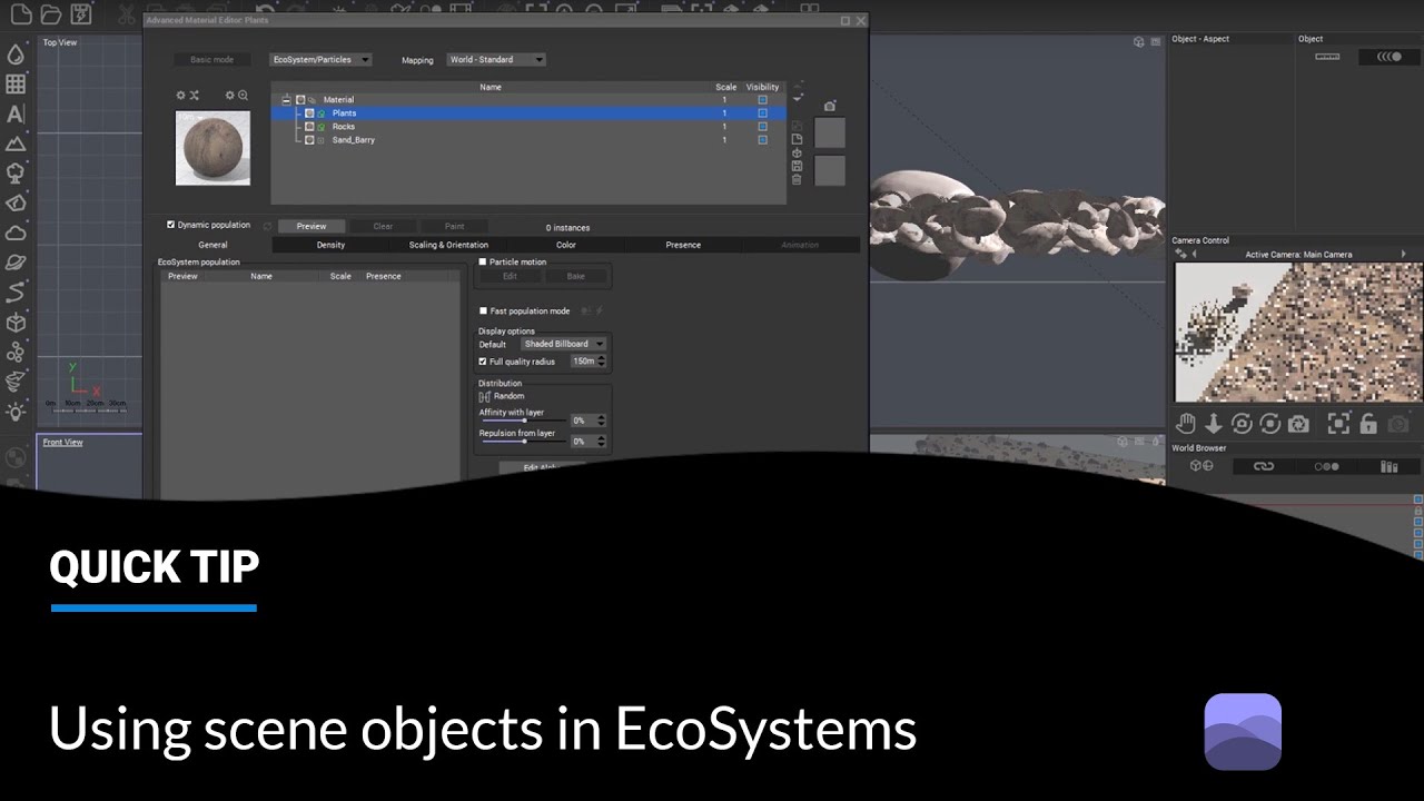 VUE quick tip: Using scene objects in EcoSystems