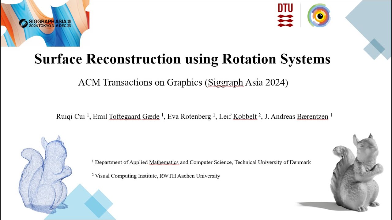 RsR: Surface Reconstruction using Rotation Systems [Siggraph Asia 2024 journal track]