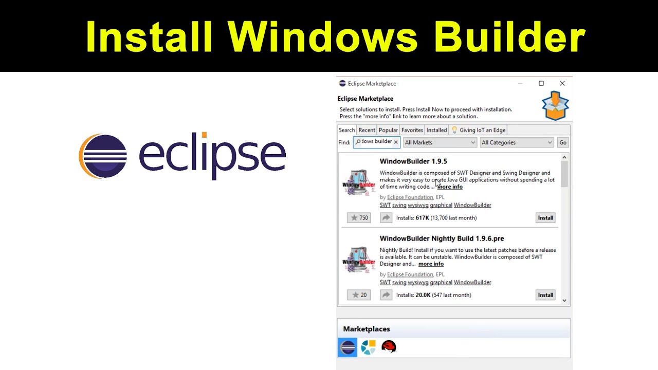Install Windows Builder Eclipse IDE