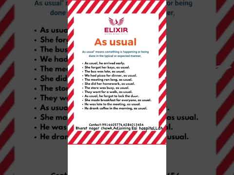 Meaning of as usual in a sentence#asusual#usual#example#sentencestructure#english#elixirschool