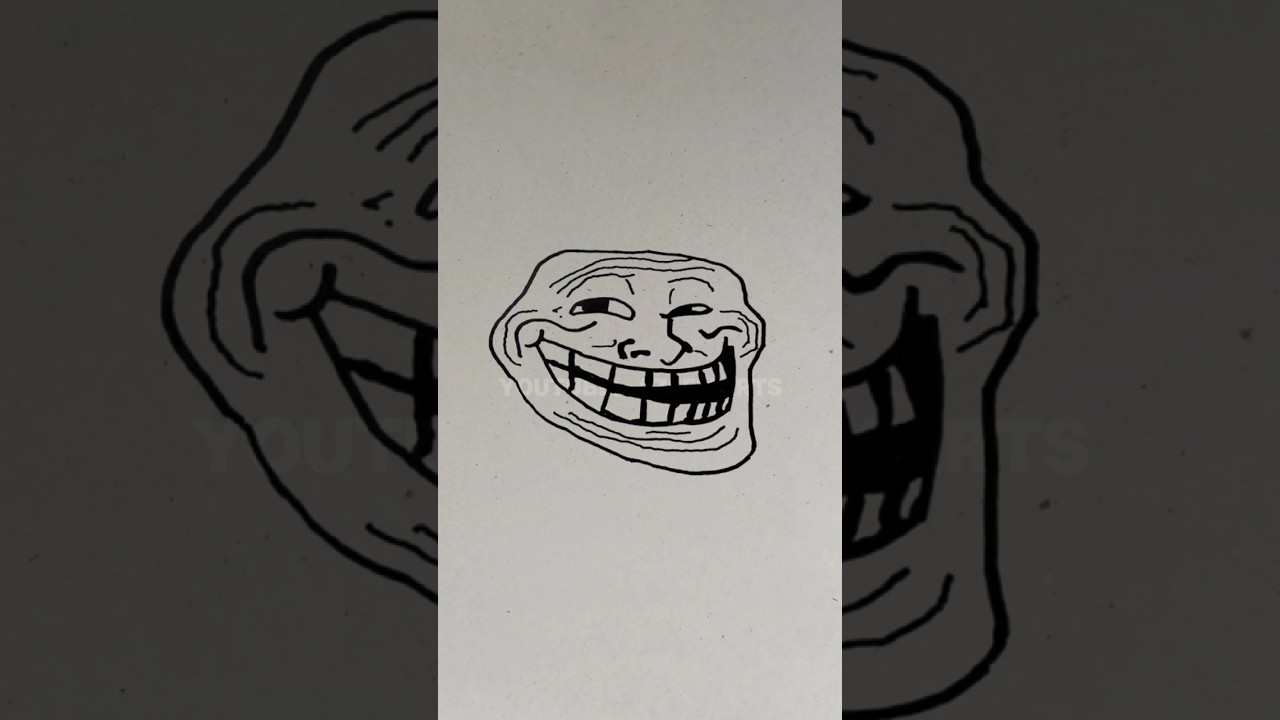 Troll face drawing🗿 #shorts #azeemarts #trollface