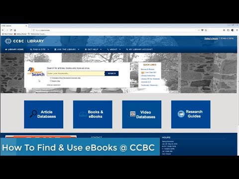 How to Find and Use eBooks @ CCBC