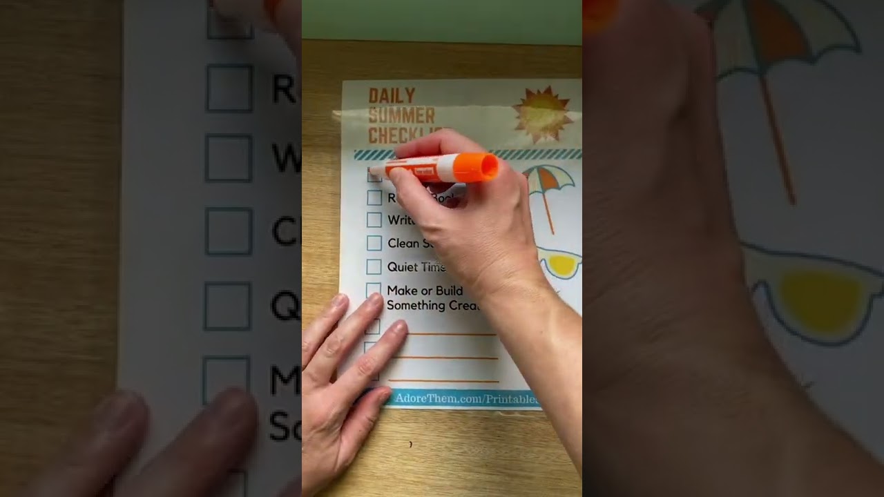 Daily Summer Checklist for Kids ☀️