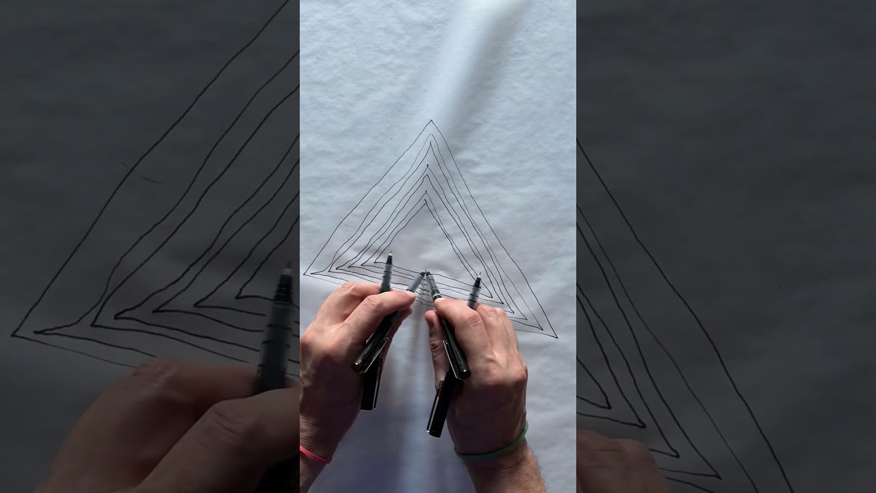 Sketching Practice - Brain Training Nested Triangles #brainexercise #art