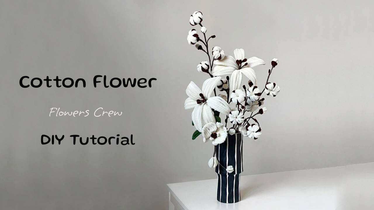 How to Make Cotton Flowers with Pipe Cleaners Easily (Handmade Home Decor)