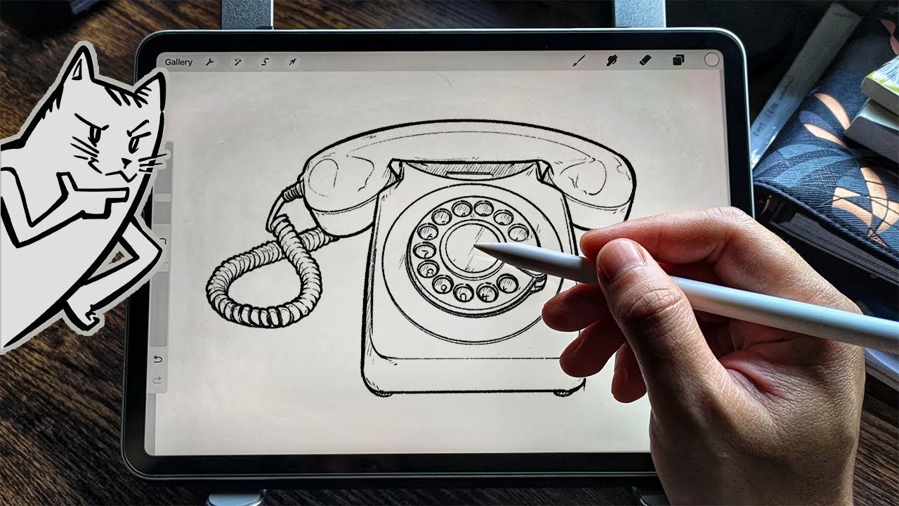 How to draw rotary telephone ☎️