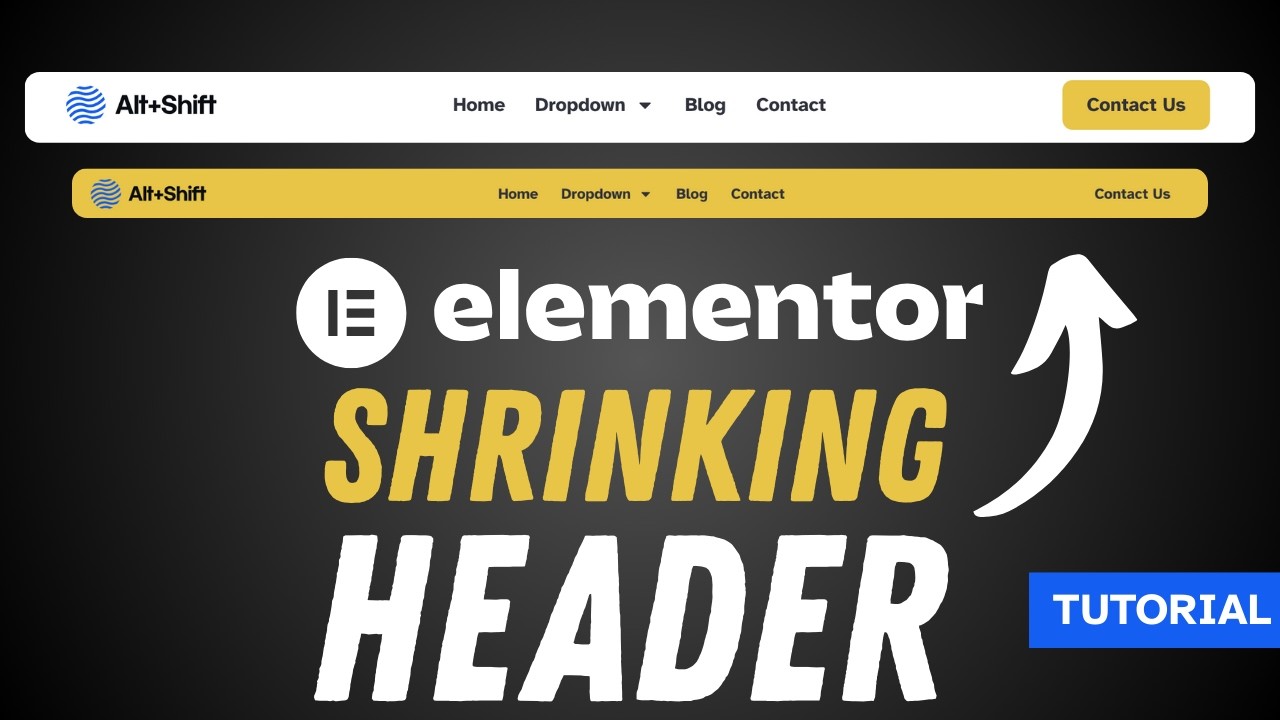 Elementor Shrinking Sticky Header Tutorial 2025 – Easy Step By Step No Plugin