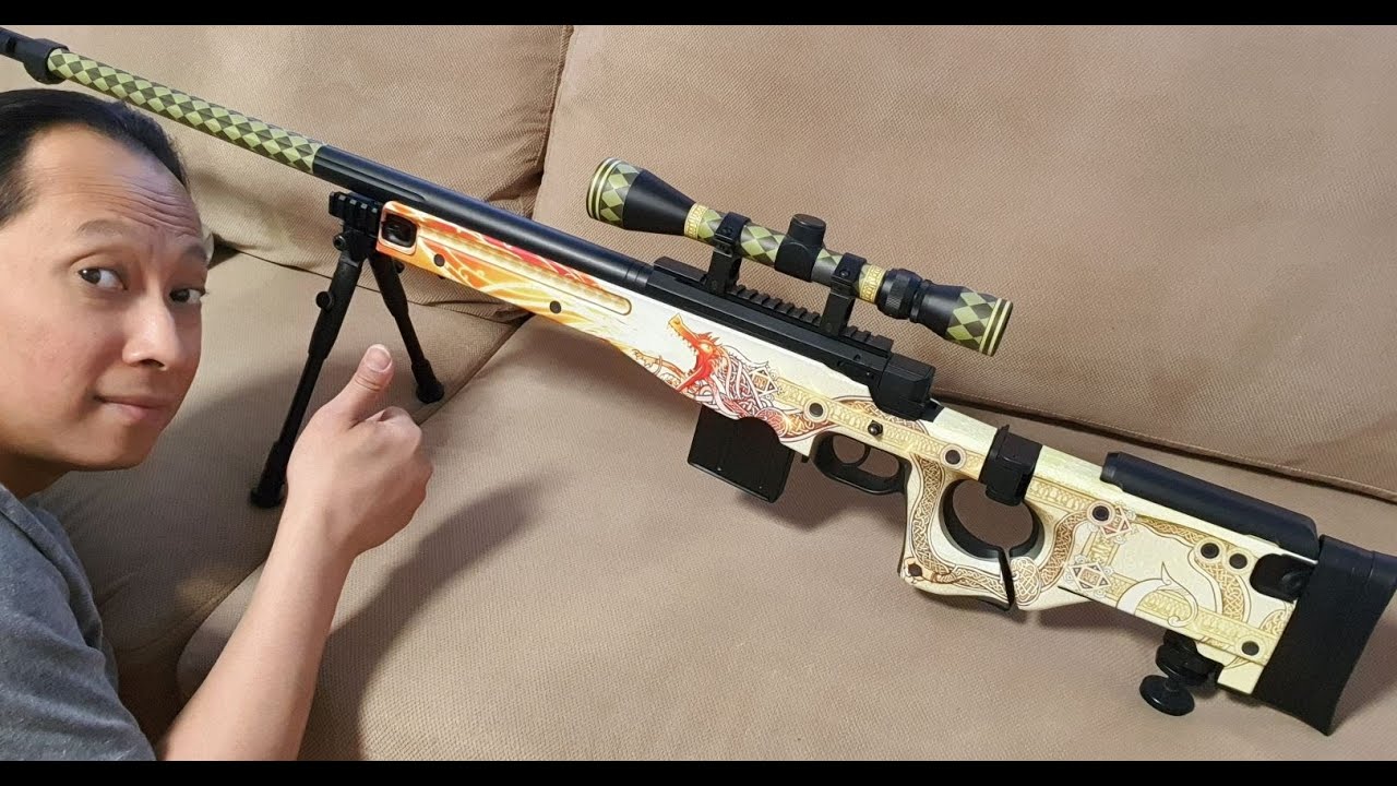 Creating my own Dragon Lore AWP (folding stock version). Awesome!