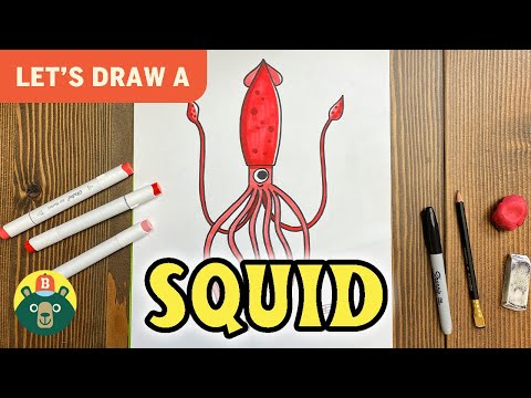How to Draw a Squid Step by Step – I'm Youtuber – Follow my videos to ...