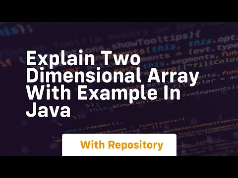 explain two dimensional array with example in java