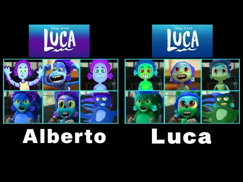 LUCA Sea Monsters and ALBERTO Uh Meow All Designs Compilation Side-By-Side Comparison 2