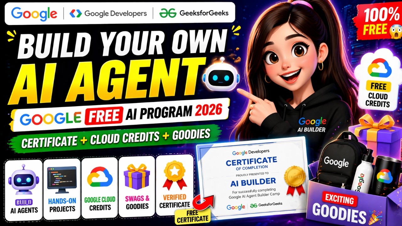 Google FREE AI Program 2026 😳 | Build Your Own AI Agent + FREE Certificate & Cloud Credits 🚀