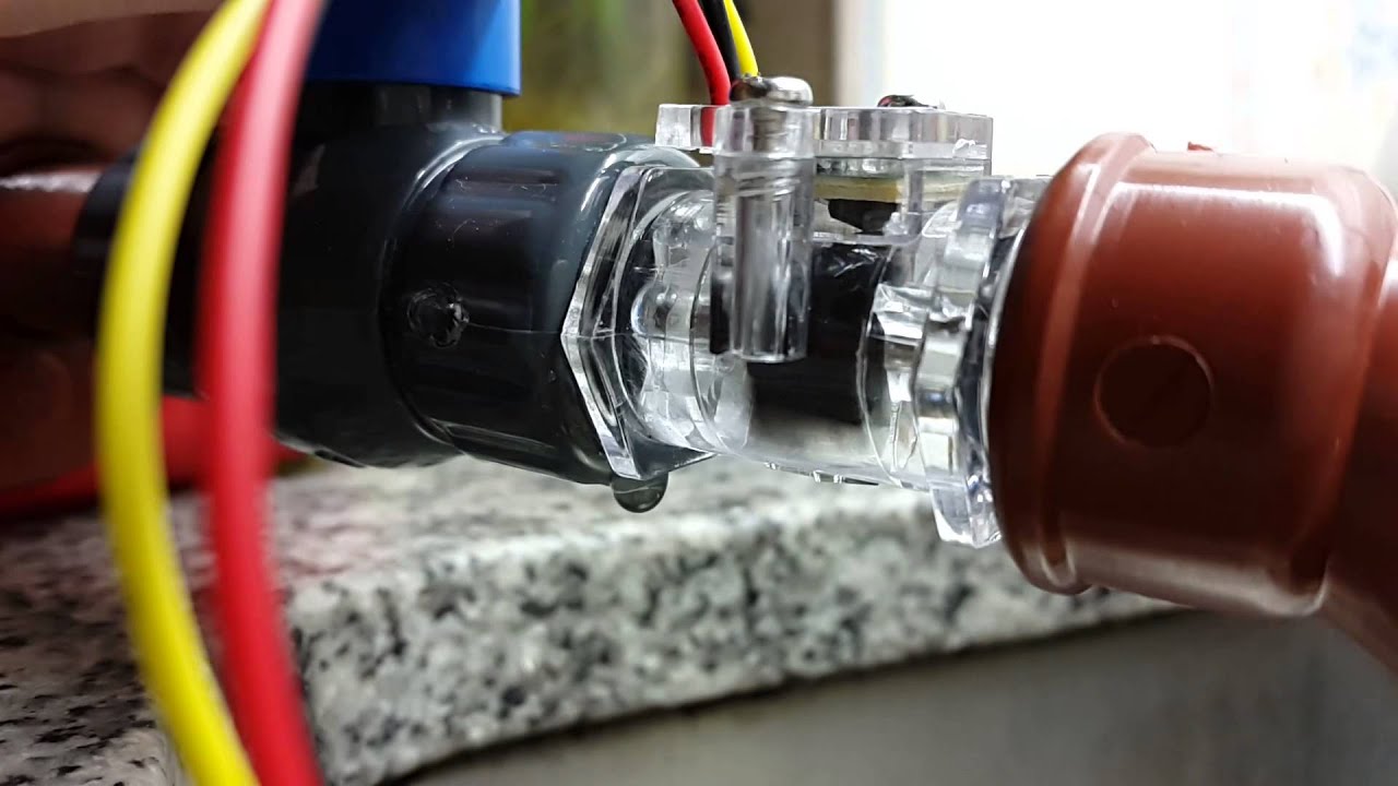 Sensor de flujo en funcionamiento