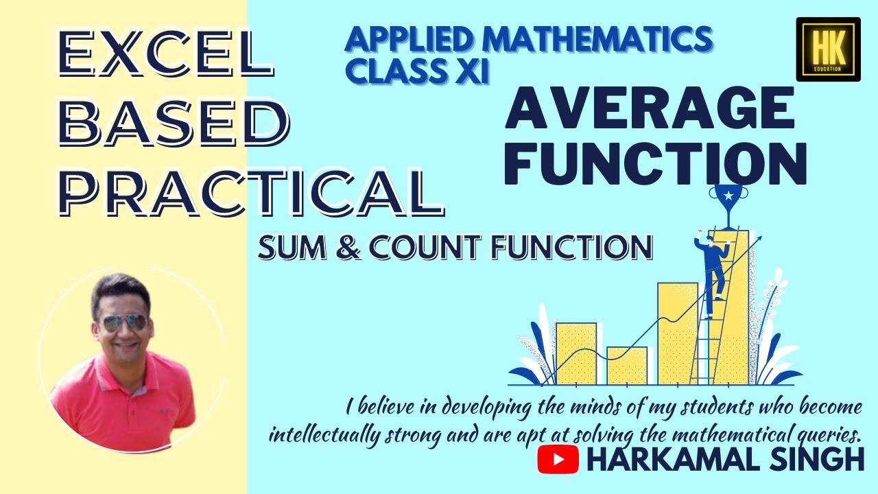 EXCEL BASED PRACTICAL | APPLIED MATHS | AVERAGE | CLASS XI