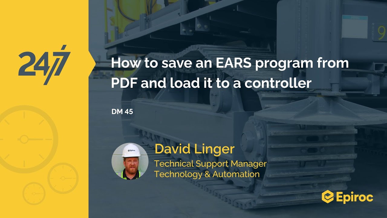 How to save an EARS program from PDF and load it to a controller | DM 45