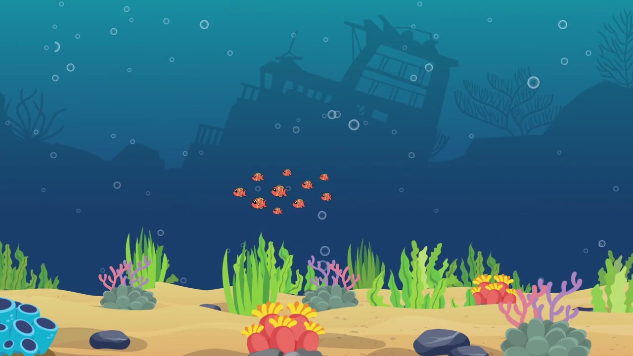 Underwater Background Cartoon , 2D Animation