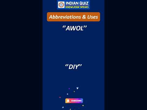 AWOL & DIY Abbreviation Definition | #shorts #Indianquiz