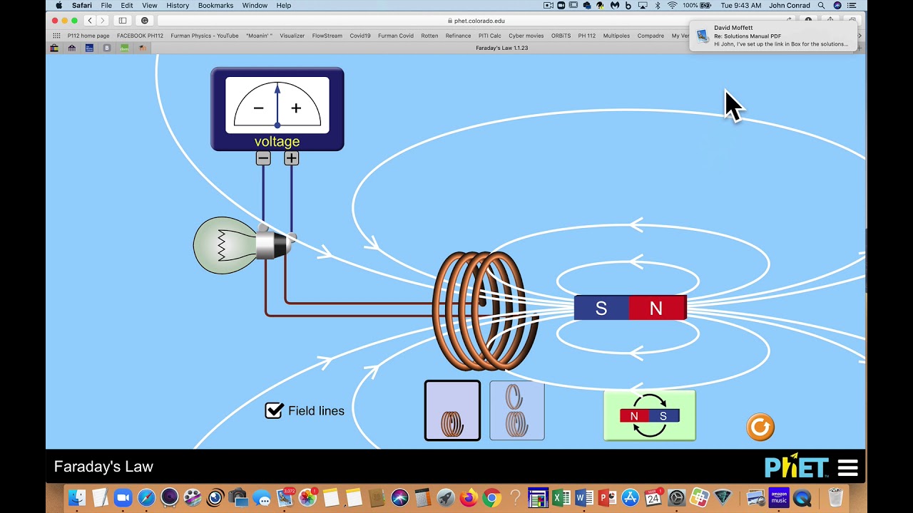Lecture 20 Colorado PhET Faradays Law