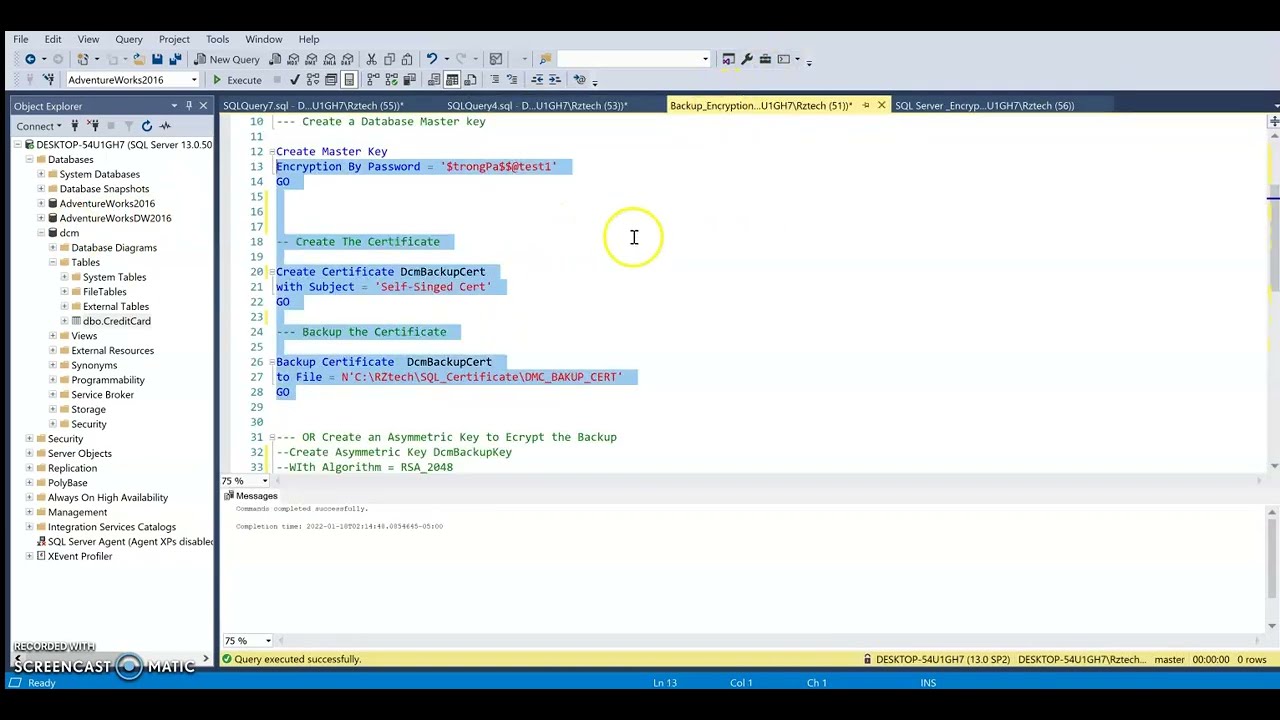 How to take Encrypted Backup of a Database