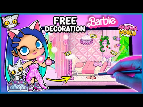 ๐ How to DECORATE the Bubble Glam for FREE with a BARBIE Style๐ PINK Makeover Avatar World! ๐ก PART 2