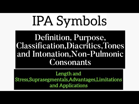 IPA Symbols। Definition,Purpose, Classification,Diacritics,Tones, Applications,Limitations,Advantage