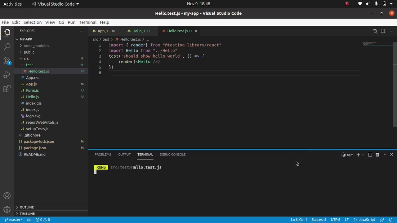 Rendering and debugging component in React testing library