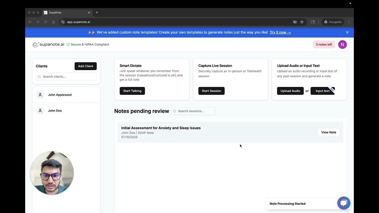 Welcome to Supanote! Complete Walkthrough for Mental Health Professionals