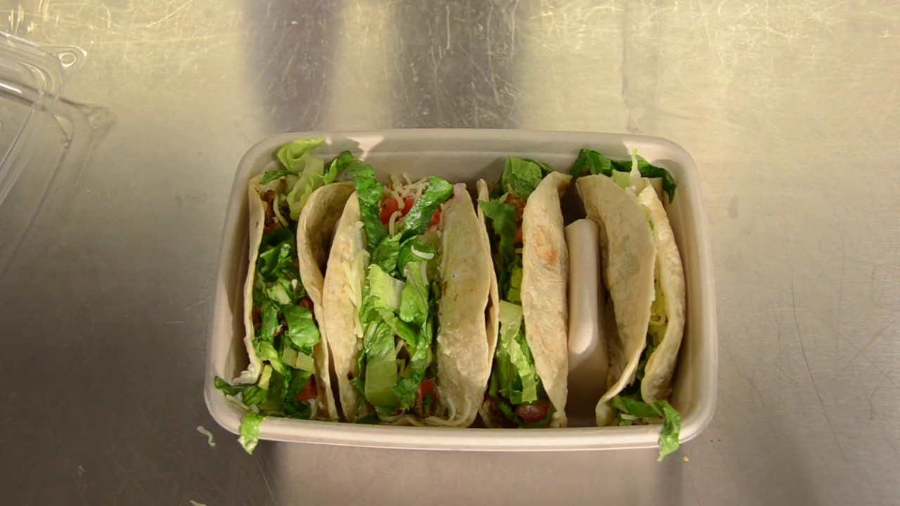 New Compostble Taco Packaging - 3 Divided Holders