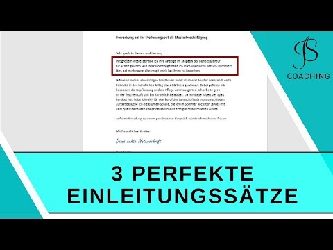 Wie Du einen perfekten Einleitungssatz formulierst ...