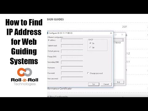How to Find the IP Address for Roll-2-Roll Web Guide